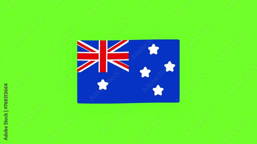Australia Flag isolated on Green Screen background. National Australia ...