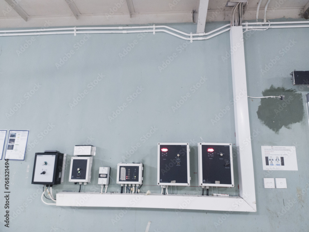 Air pressure control panel on industry, exhaust fan control panel ...