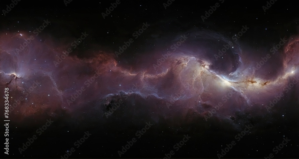 360 degree space nebula panorama, equirectangular projection ...