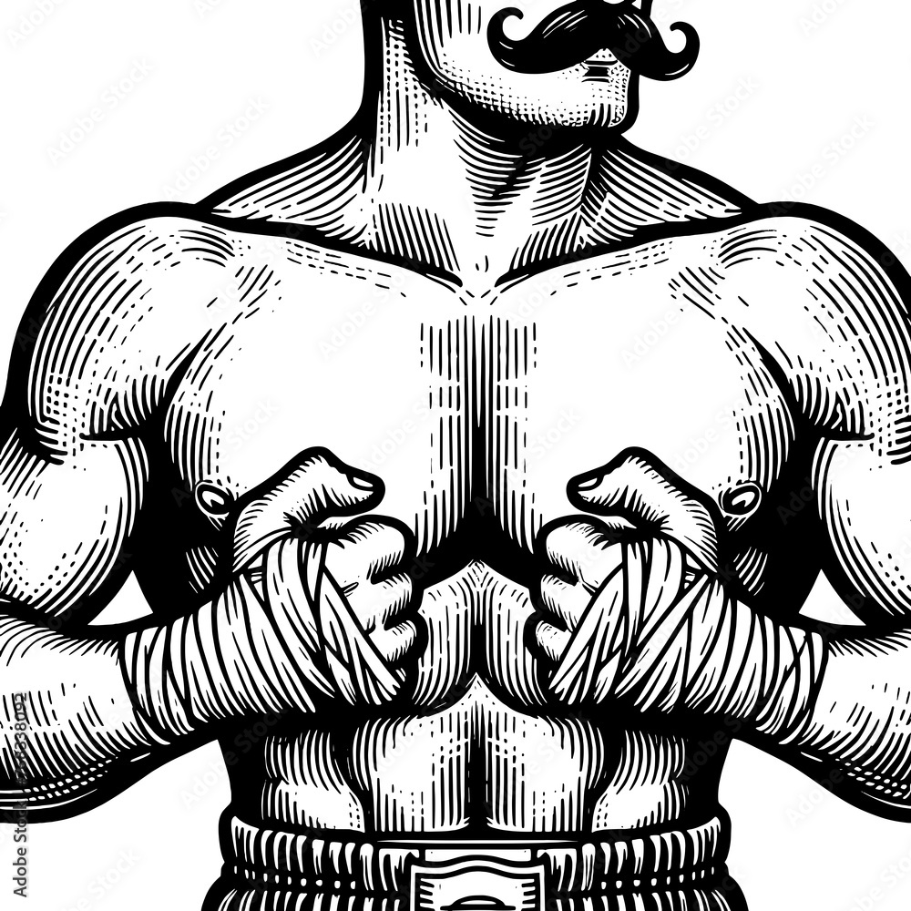 Vintage Strongman Classic Mustache PNG illustration with transparent ...