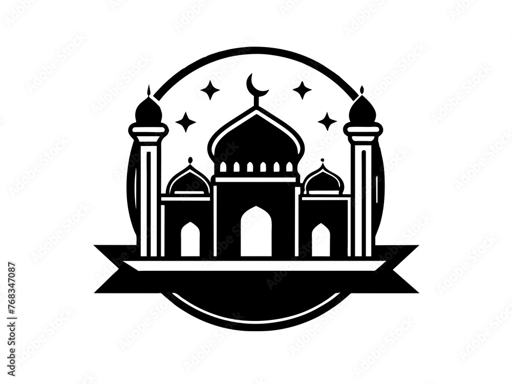 Minimalist vector of a mosque/masjid. Can be used for islamic prayer ...