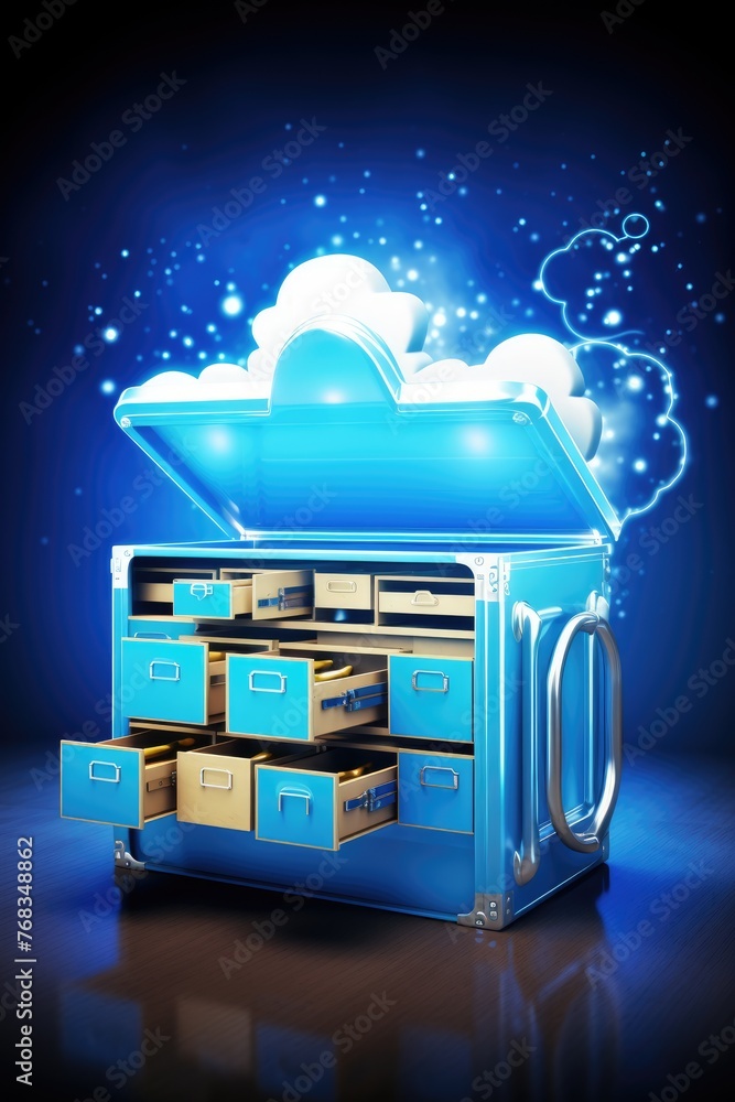 Seamless Cloud Integration Connecting Computer To Server For Online Storage Utilizing Cloud