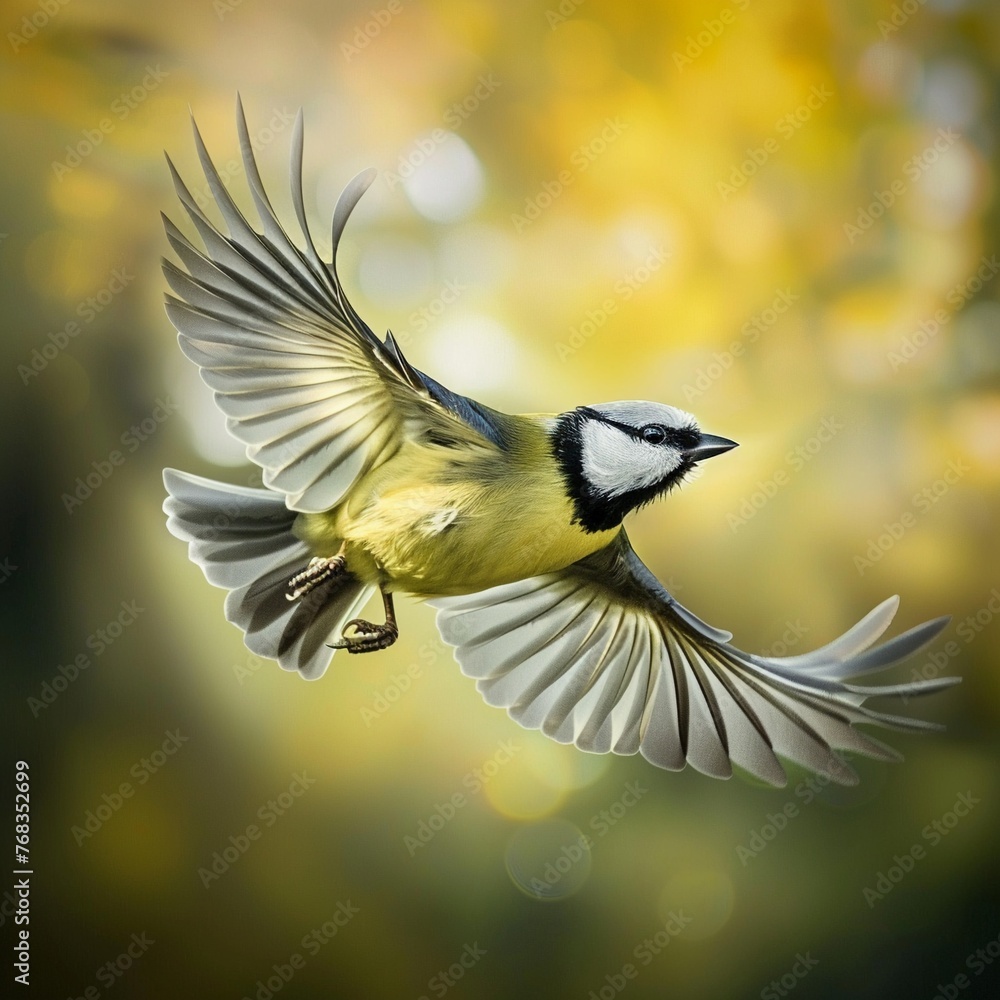 Bird in midflight captured with crystal clear detail against a ...