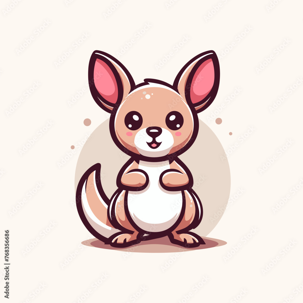 Kangaroo Mascot Logo Illustration Chibi is awesome logo, mascot or ...
