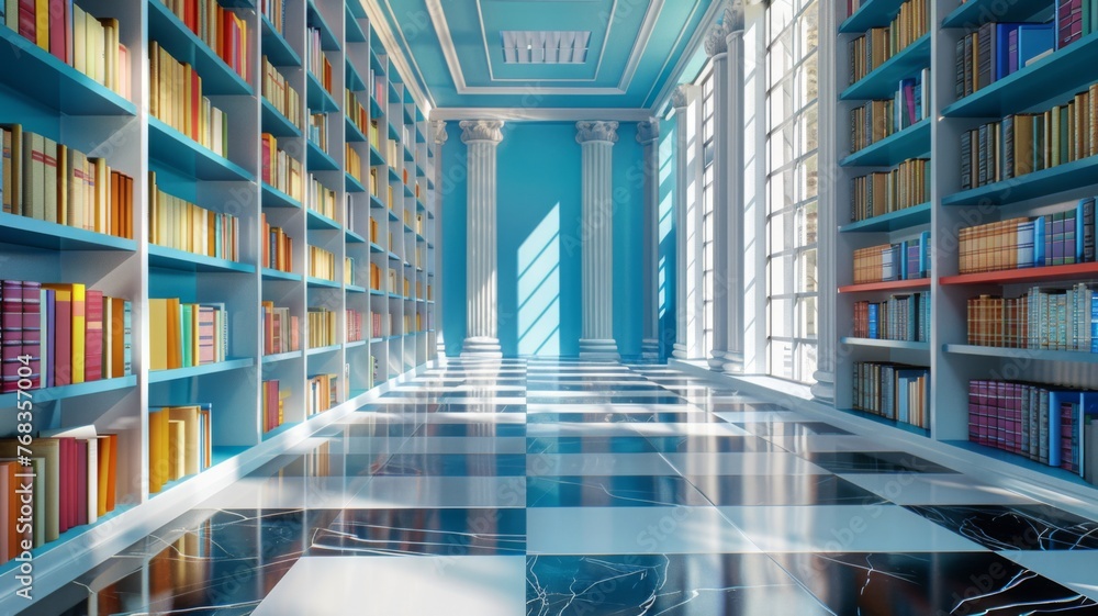 Modern library with classic architecture elements - Impressive interior ...