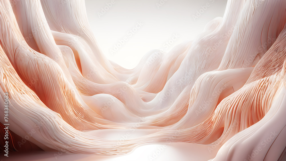 Illustrate an abstract background inspired by organic forms and flowing ...