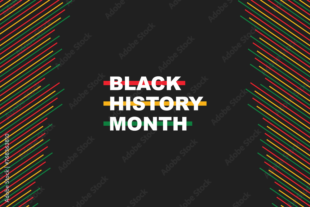 Black History Month banner with geometric african style pattern ...