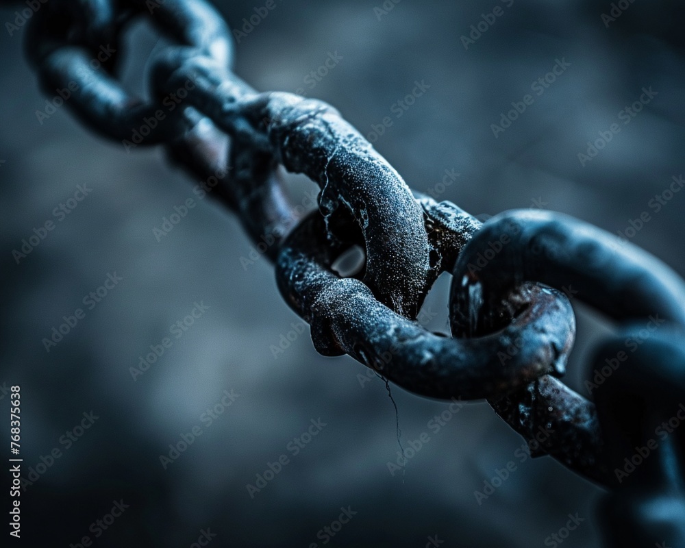 Broken chains, freedom concept, closeup, high contrast , high ...