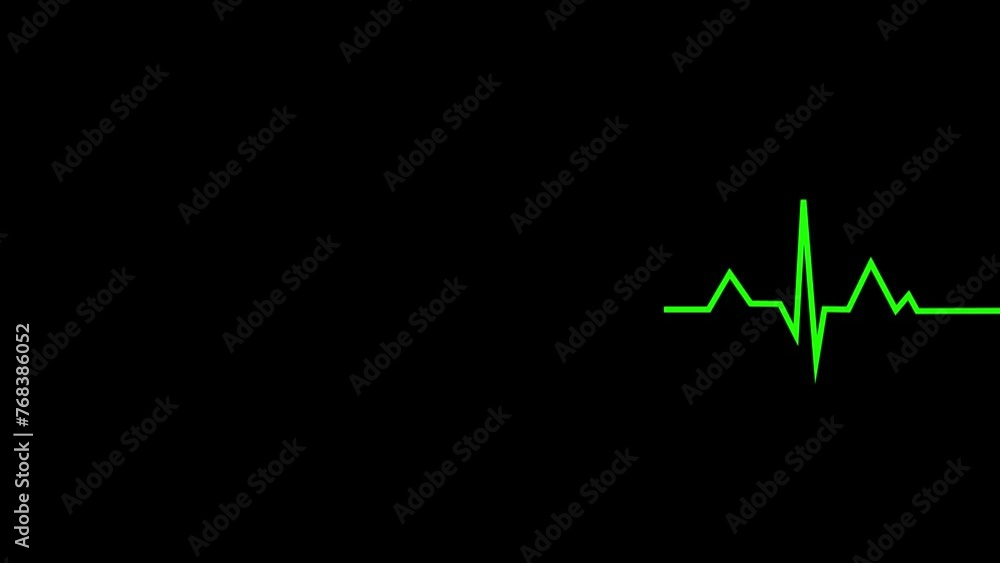 4k animation heart beat with line on background. 4k seamless loop ...