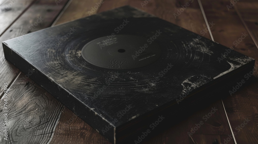 Blank mockup of a rock album cover showcasing a bands logo and gritty ...