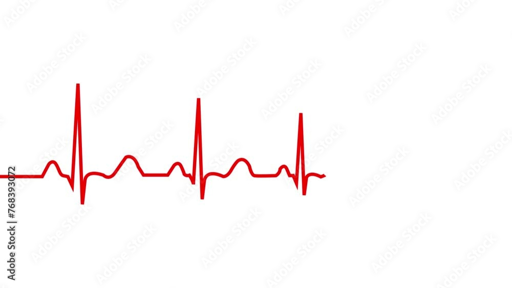 Heartbeat rate animation. Pulse footage. Heart beat video in 4k, 60 fps ...