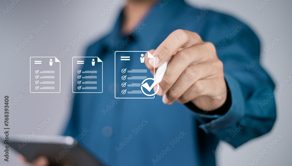 HR human resources technology concept. Human resource managers review ...