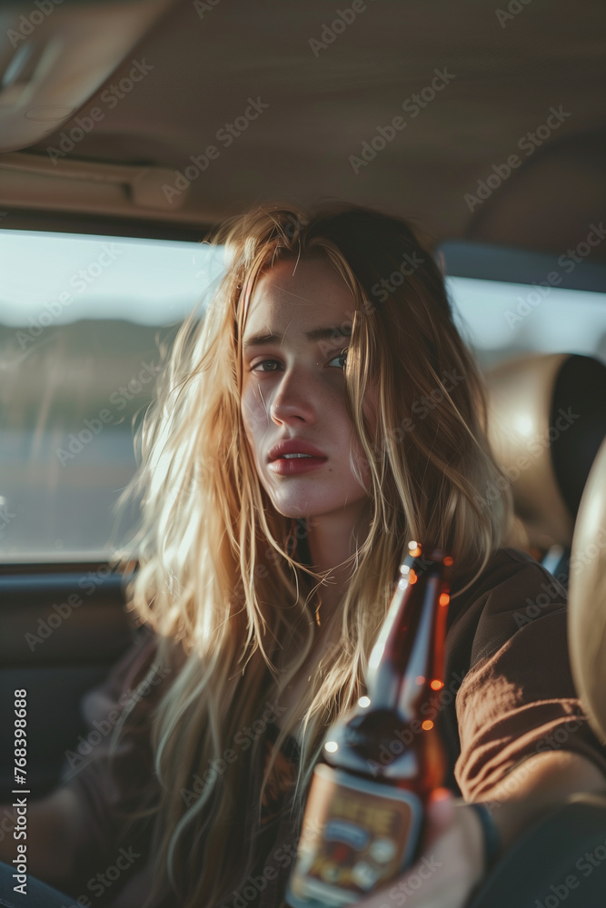 Reckless drunk driving woman operating vehicle under the influence ...