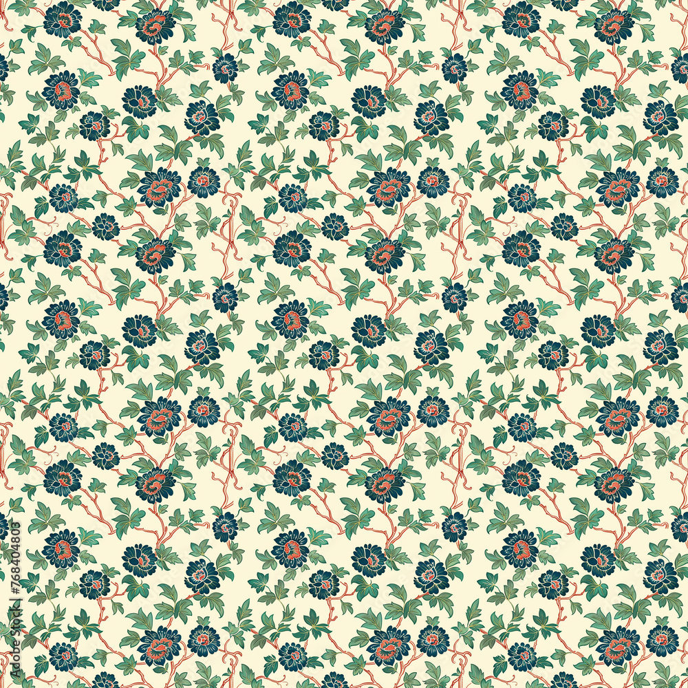 Singapore Peranakan seamless pattern, seamless tile, floral background ...