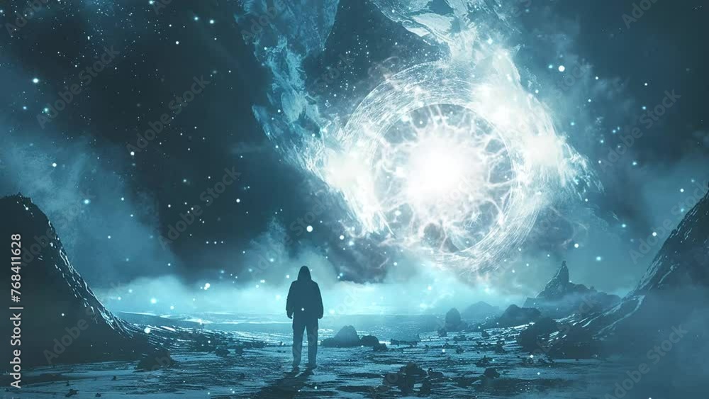 space and astronomy background concept. cinematic shot ancient alien ...