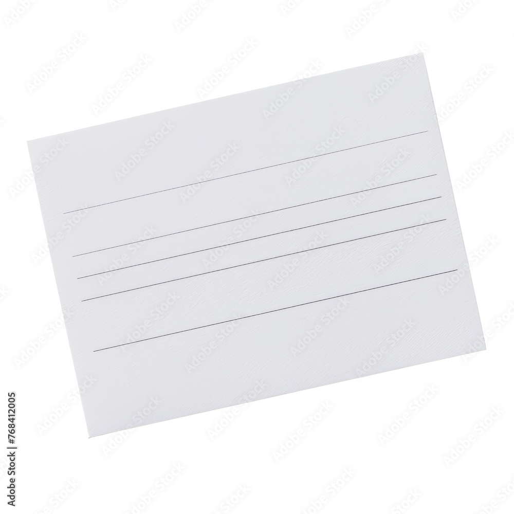 Index card isolated on transparent background, cut out, png Stock ...