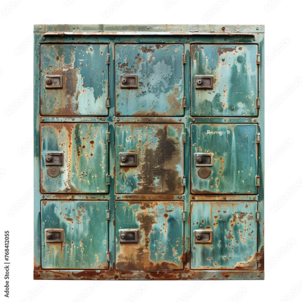 Rusted old cabinet isolated on transparent background, cut out, png ...
