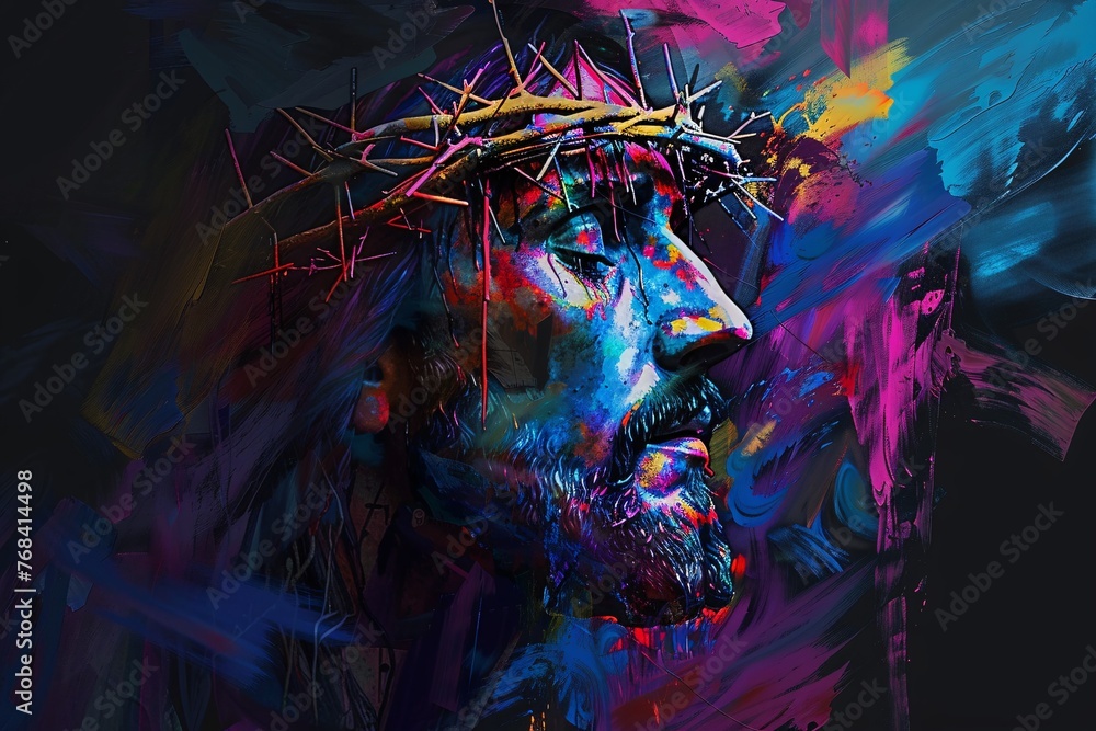 Jesus in Color: A Vibrant Portrayal of the Last Supper Generative AI ...