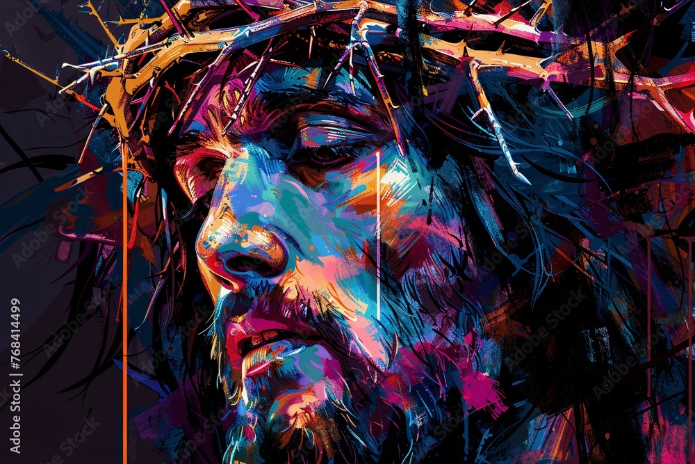 Jesus in Color: A Vibrant Portrayal of the Last Supper Generative AI ...