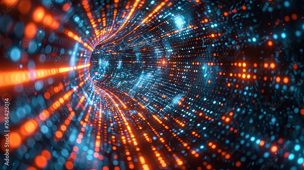 Data Encryption: A visually striking image of data streams transformed into intricate patterns ...