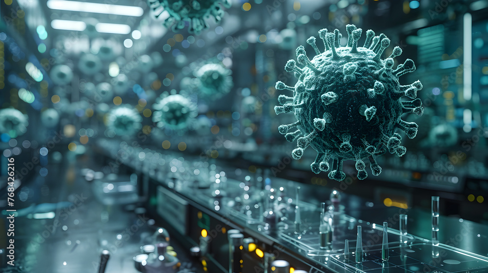 Microscopic View of Viruses and Pathogens in Virology Lab Studying ...