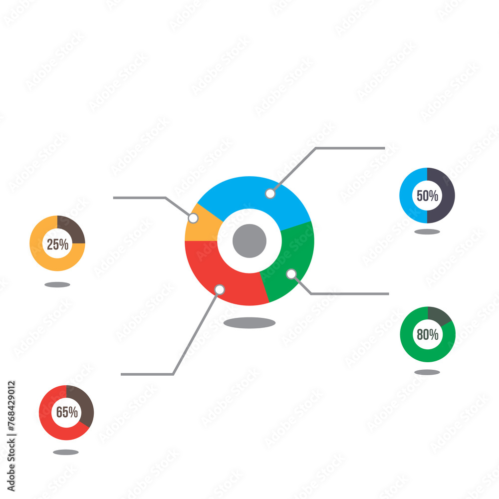 Isolated, infographic and chart with data, information or report for ...