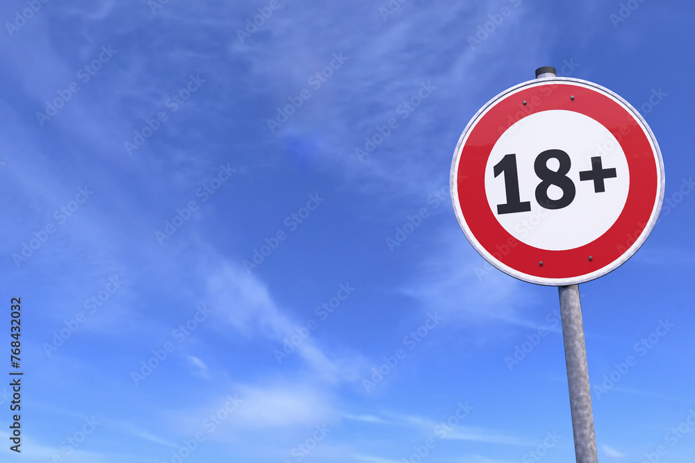 3d rendering of a traffic sign - 18 sign warning symbol - In the ...