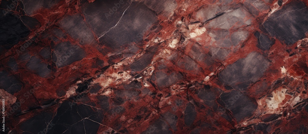 A detailed close-up image of a shiny red marble against a dark black ...