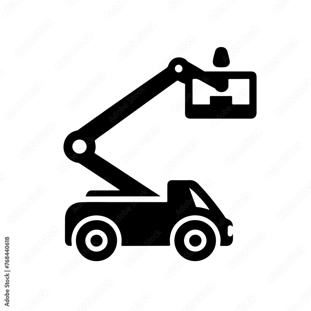 cherry picker as a simple single icon logo vector illustration ...