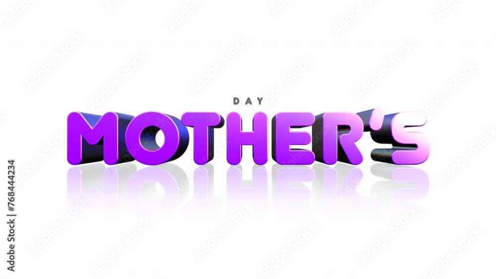 A vibrant 3D text in purple and pink, with a reflective surface, reads ...