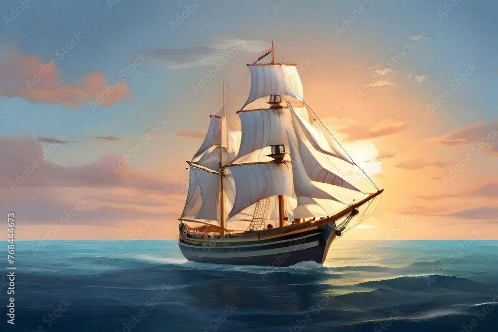 ship in the sea ship, boat, sea, sail, sailing, sailboat, ocean, water ...