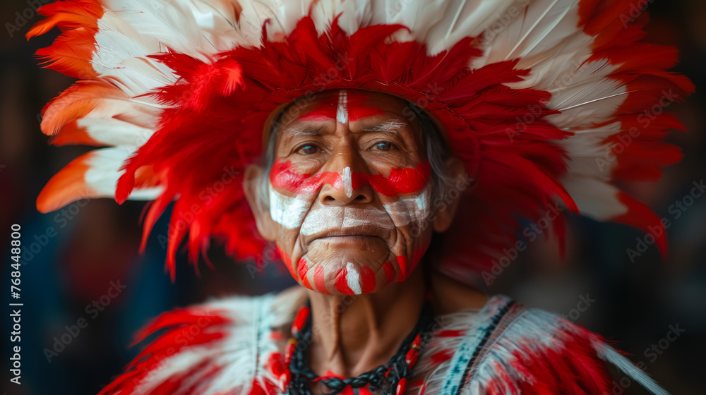 Peruvian fan of the Peruvian soccer team wearing the colors of the flag ...