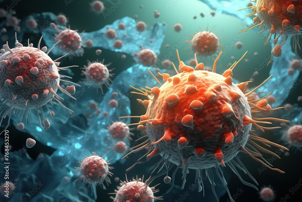 A variety of viruses that attack a healthy human body every day ...