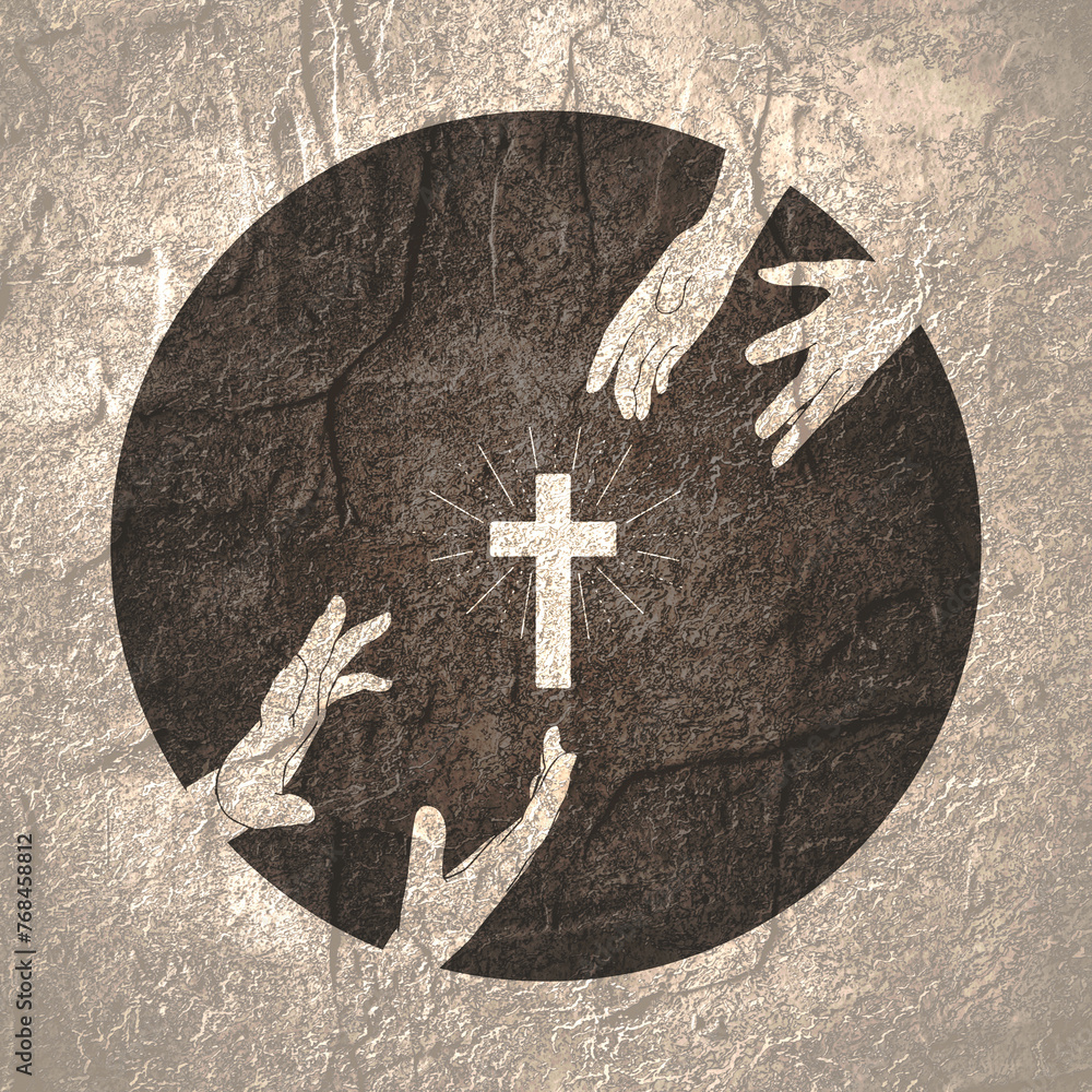 Human hands reaching out to one another, almost touching. Help ...