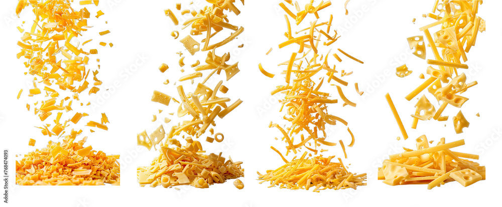 Collection of PNG. Falling grated cheese isolated on a transparent ...