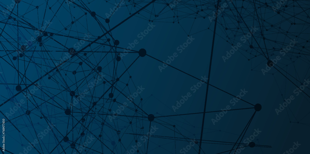 Blue network patterned background. Connection background with dots and ...