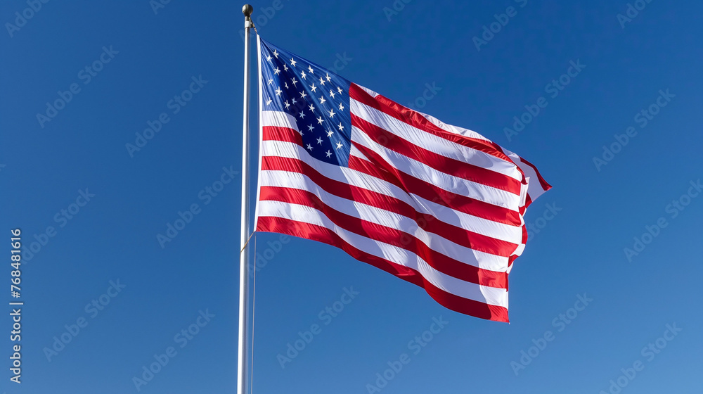 US American flag, american flag on sky memorial day, independence day ...