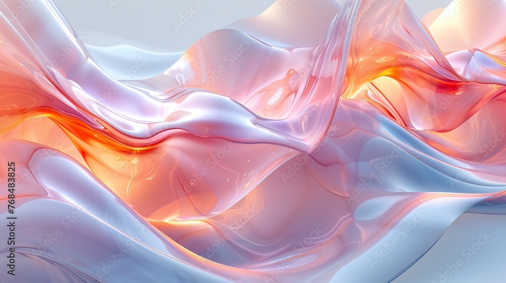 Calming rhythms reflected in the fluid forms of a 3D wavy display ...