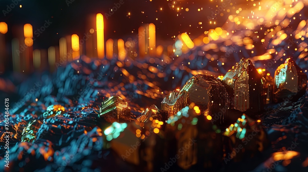 Rising gold prices concept. Investment in precious metals in the stock ...