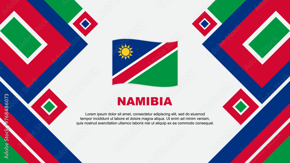 Vetor de Namibia Flag Abstract Background Design Template. Namibia ...