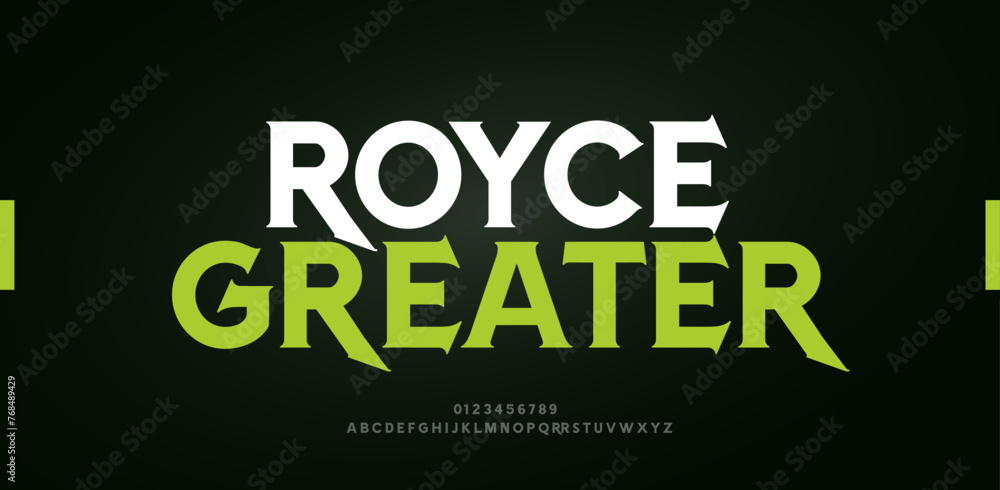 Modern Rock serif modern logo alphabet font. Typography for rock, music ...