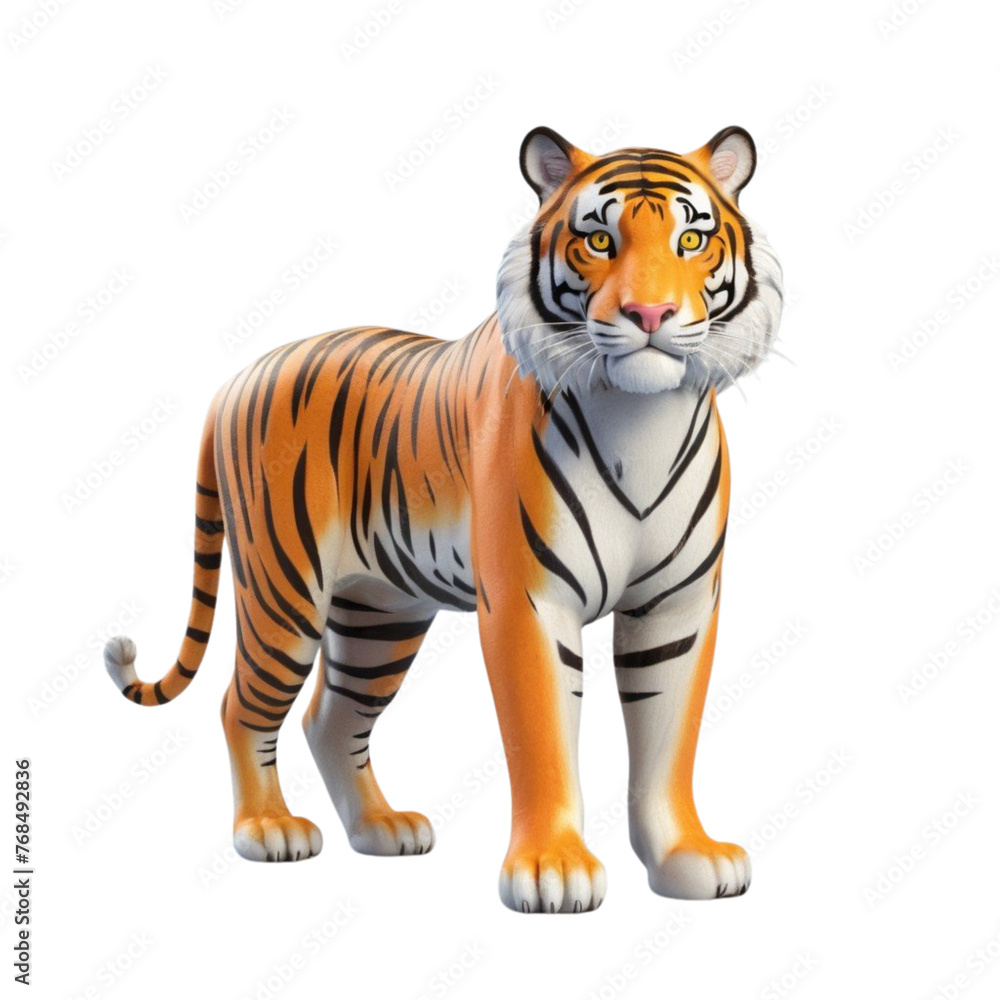 3d rendering of cartoon tiger on Isolated transparent background png ...