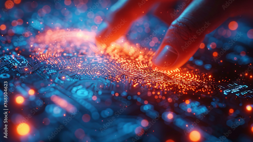 Future digital processing of technology biometric fingerprint scanner ...