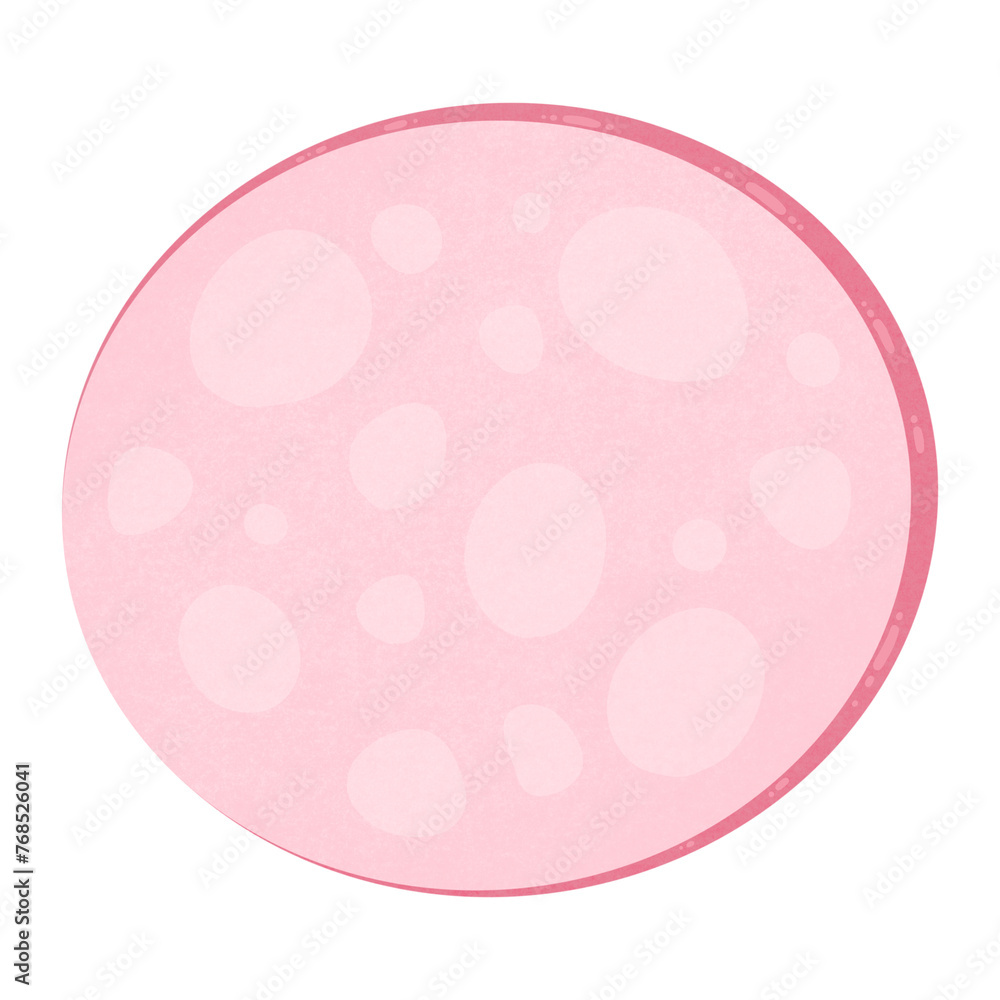 Sliced Bologna Ham Cartoon illustration Bologna Ham Drawing Bologna Ham ...