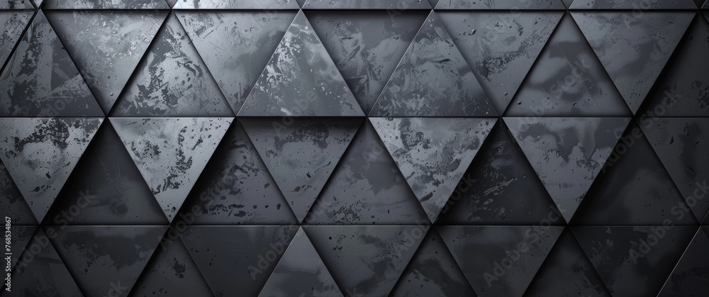 Abstract black geometric background with triangle pattern, seamless ...