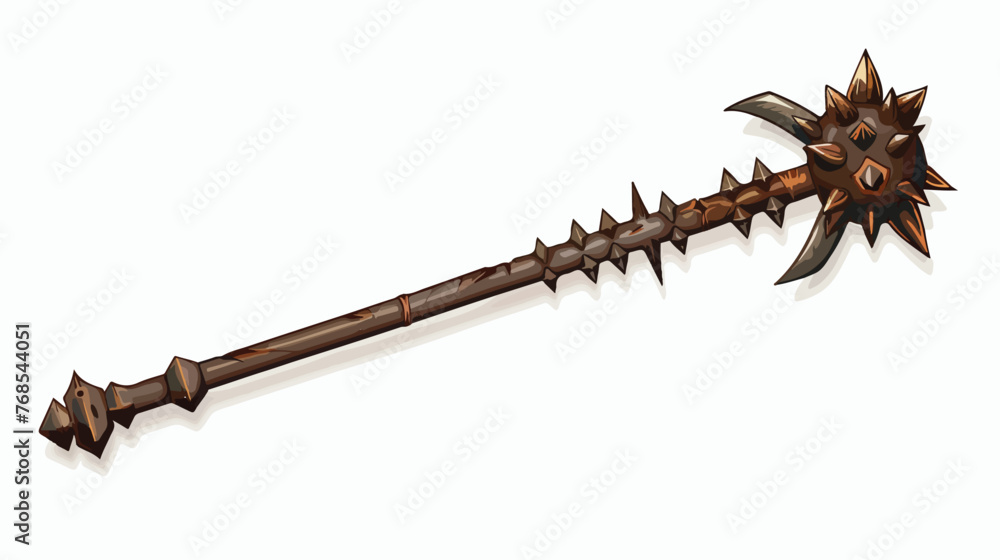 Spiked Flail on white. flat vector isolated on white background Stock ...