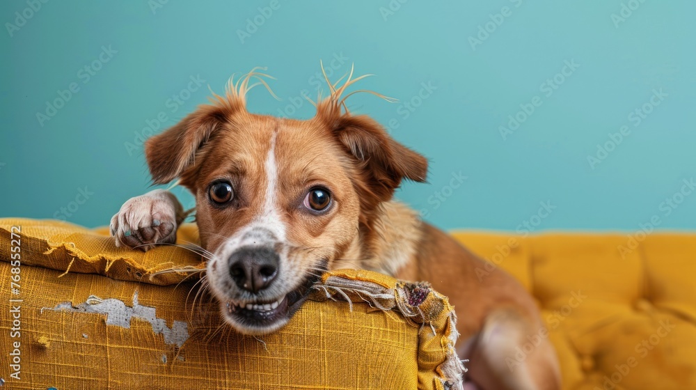 The picture captures a dog's backside, paws, and tail with a hidden ...