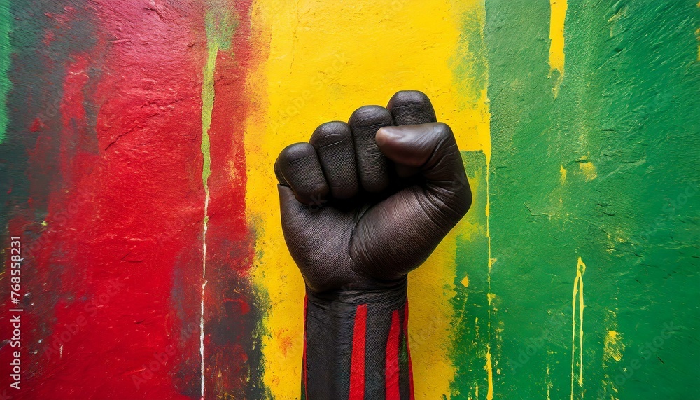 Foto de PUNHO FECHADO REPRESENTANDO A LUTA AFRO POR RESPEITO E ...