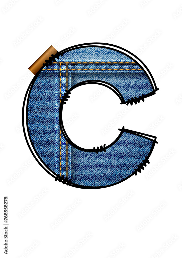 Doodle Alphabets, Blue Denim Alphabet, Denim Alphabet, Doodle Denim ...