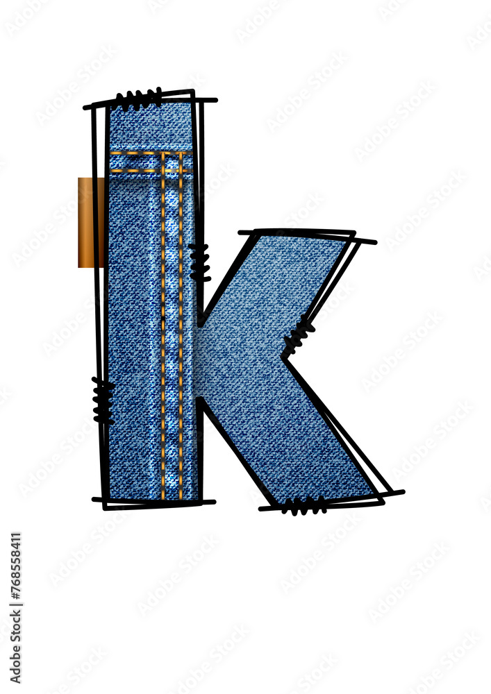Doodle Alphabets, Blue Denim Alphabet, Denim Alphabet, Doodle Denim ...